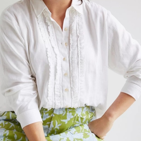 Pilcro | Tops | Anthropologie Pilcro White Button Down Shirt With ...